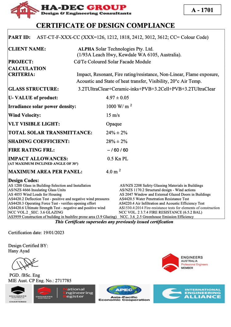 CEC – Alpha Solar Technologies Limited